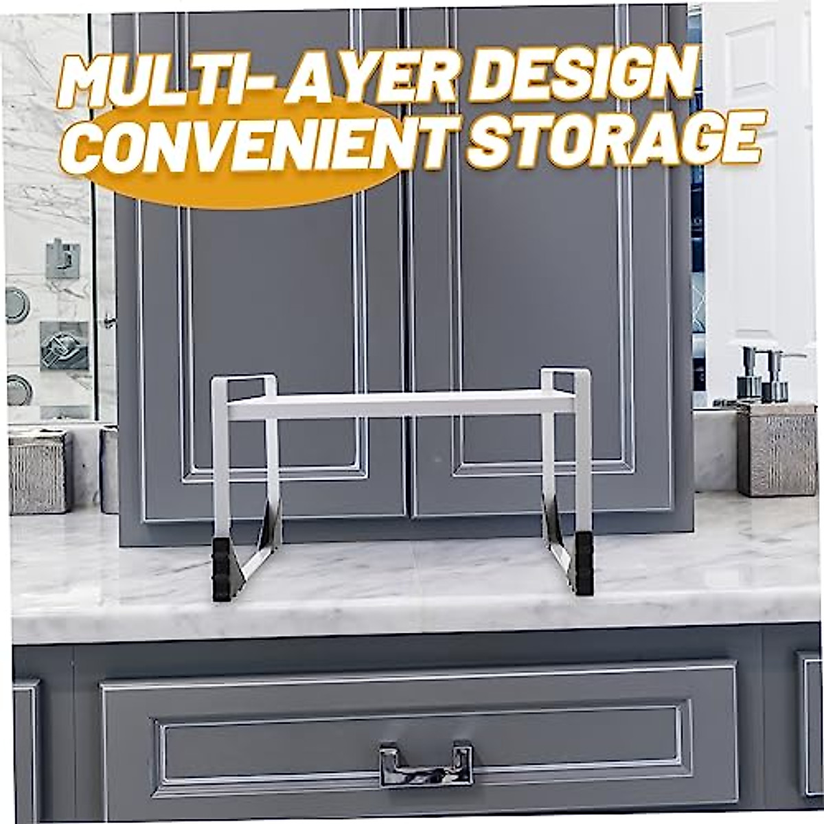 Zerodeko Cabinet Layered Rack Cabinet Storage Rack Kitchen Desktop Rack under The Sink Cabinet Seasoning Rack (single Layer White Sundries Shelf Kitchen Rack Multi-purpose Shelf White Food