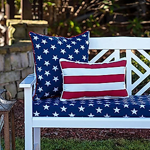 Pillow Perfect Outdoor/Indoor Patriotic Midland Americana Throw Pillows, 2 Count (Pack of 1), Red