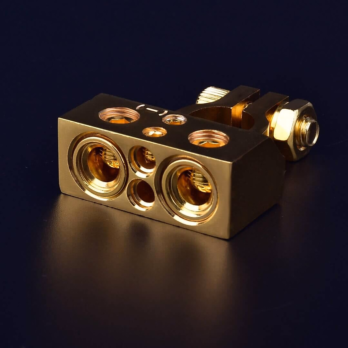 SUNMORN Battery Terminal Connectors, 0/2/4/6/8/10 AWG Battery Terminals, Heavy Duty Car Battery Terminal, Top Post Multiple Battery Terminal (Silver+Gold)