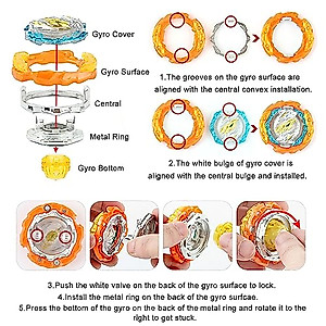 Battling Top Burst Stadium Battle Game Set,4 Spinning Tops 2 Launchers 1 Arena Combat Game,Battling Game Toys Birthday Gifts for 8-12 Boys Children Kids