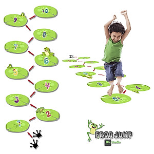 Classroom Decor Sensory Path Decals for Floor & Wall - Number Frog Hopscotch Floor Stickers for Boosting Gross Motor Skills