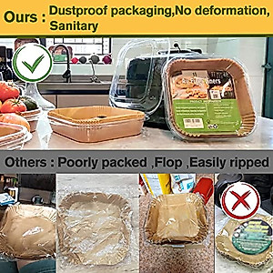 Large Air Fryer Disposable Paper Liners Square 9 Inch, 125 Pcs Parchment paper liner for 5-8QT Air fryer, Oil-proof, Water-proof, Parchment Baking Paper for Baking Roasting Microwave