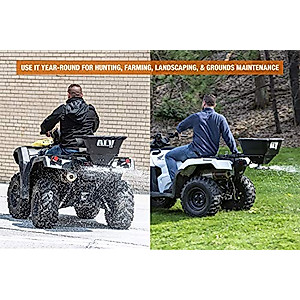 Buyers Products ATVS100 ATV All-Purpose Broadcast Spreader 100 lbs. Capacity with Rain Cover , Black