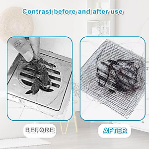 50PCS Disposable Drain Covers for Shower, 3.9" X 3.9" Shower Floor Drain Cover Square，Suitable for bathrooms, Laundry Rooms, bathtubs, Kitchens, Sinks