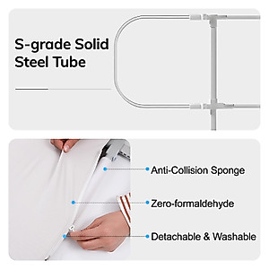 omzer Travel Bed Rails for Toddlers - Foldable Portable Safety Rail with No Drill, Short Bed Rail Guard for Baby Child/Elderly, Height Adjustable for Crib Twin Queen Full King Size Bunk Bed -48 Inch