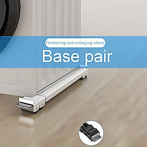 Haofy Sturdy Stable Furniture Appliances Rollers Extendable Mobile Washing Machine Base for Dryers Dishwashers White Stand Dolly with 24 Rollers