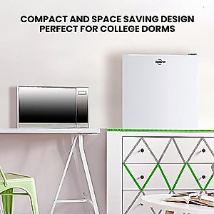 Koolatron 1.7 Cu Ft Compact Fridge + 700W Microwave Combo: Includes White Flat Back Countertop Fridge/Freezer + Total Chef 0.7 Cu Ft Stainless Steel Touch Control Microwave, Student Dorm Room, Office