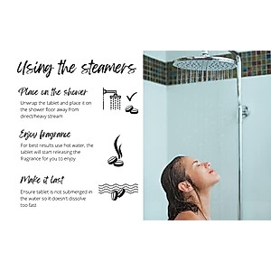 Suuruus Beauty Products Aromatherapy Shower Steamers Bombs Variety Pack of 6 pcs Essential Oil Scented Handmade Tablets- Eucalyptus, Mint, Lavender, Hami Melon, Mango and Lemon