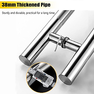 Modern Entry Door Handle Push Pull Door Handle, Double Sided H-Shape Round Handles, Brushed Stainless Steel Interior Exterior Sliding Barn Door Hardware Pulls ( Color : Frosted , Size : 50cm/19.7in -