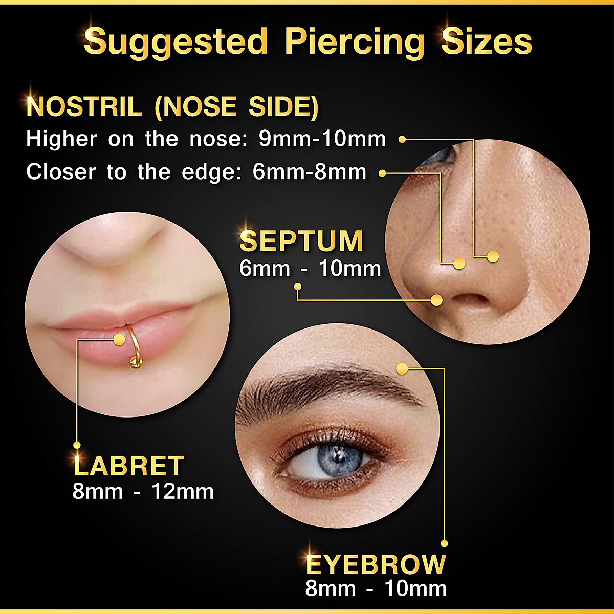 2PCS Surgical Steel Horseshoe Earrings 16 gauge 5/16 8mm 3mm Clear Crystal Ball Eyebrow Earrings Septum Piercing Jewelry 2145