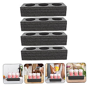 8 Pcs Milk Tea Drink Cup Holder Takeout Car Cup Tray Cup Holder Glass Holder Drink Carry Tray Cardboard Drink Carrier Take Out Cup Holder Coffee Porous Pearl Cotton Milk re-usable