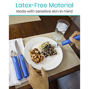 Vive Foam Tubing (9 Pack) - Utensil Padding Grips - Spoon, Fork Round Hollow Medical Closed Cell Tube - Cut to Length - Provides Wider, Larger Grip Pipe Tool for Dexterity, Disabled, Elderly