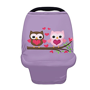 Upetstory Cartoon Owl Nursing Cover Car Seat Canopy,Soft Breathable Stroller Covers for Breastfeeding Infants,Multiuse-Nursing Stretchy Scarf for Baby Girls Boys