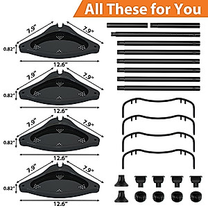 YeYeBest Shower Organizer Caddy, 39-125 Inch Home Decor Organization And Storage Bathroom Corner Plastic Shelves Rack Countertop Adjustable with Tension Metallic Poles