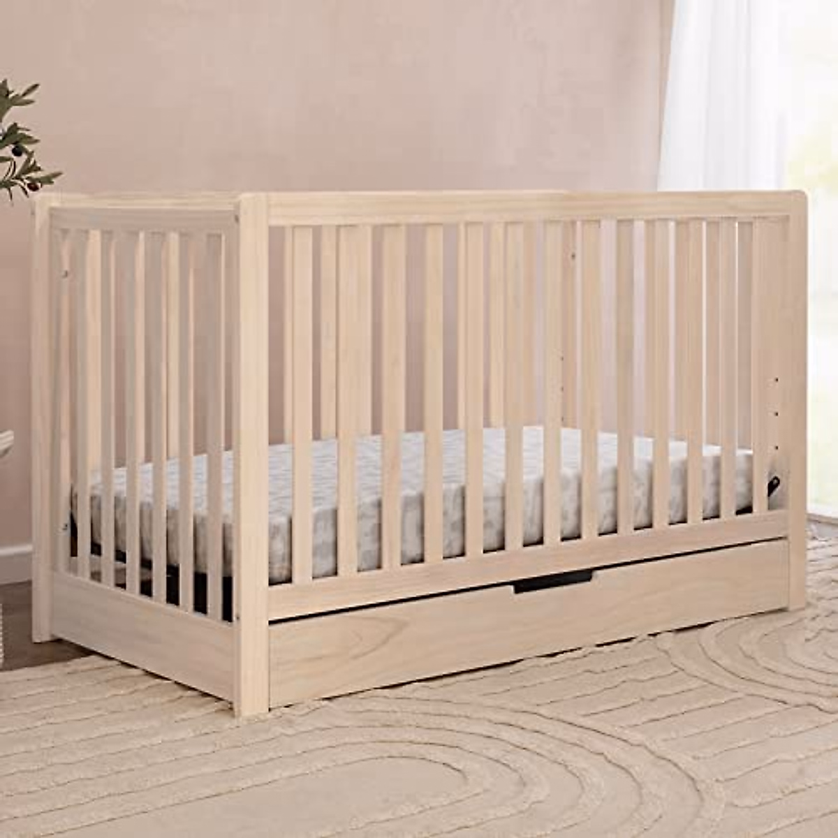 Carter's by DaVinci Colby 4-in-1 Convertible Crib with Trundle Drawer in Washed Natural, Greenguard Gold Certified, Undercrib Storage