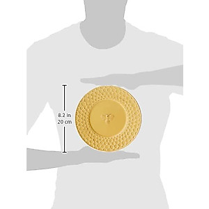 Boston International Embossed Stoneware Plate, 8-Inch Diameter, Honeycomb