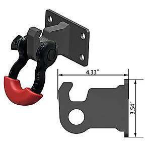 TIOYAR RAM Front Tow Hook Mount Bracket and D-Ring Compatible with 2010-2020 RAM 2500/3500/4500 D-Ring Shackle Bracket, Demon Hook Bracket Replacement