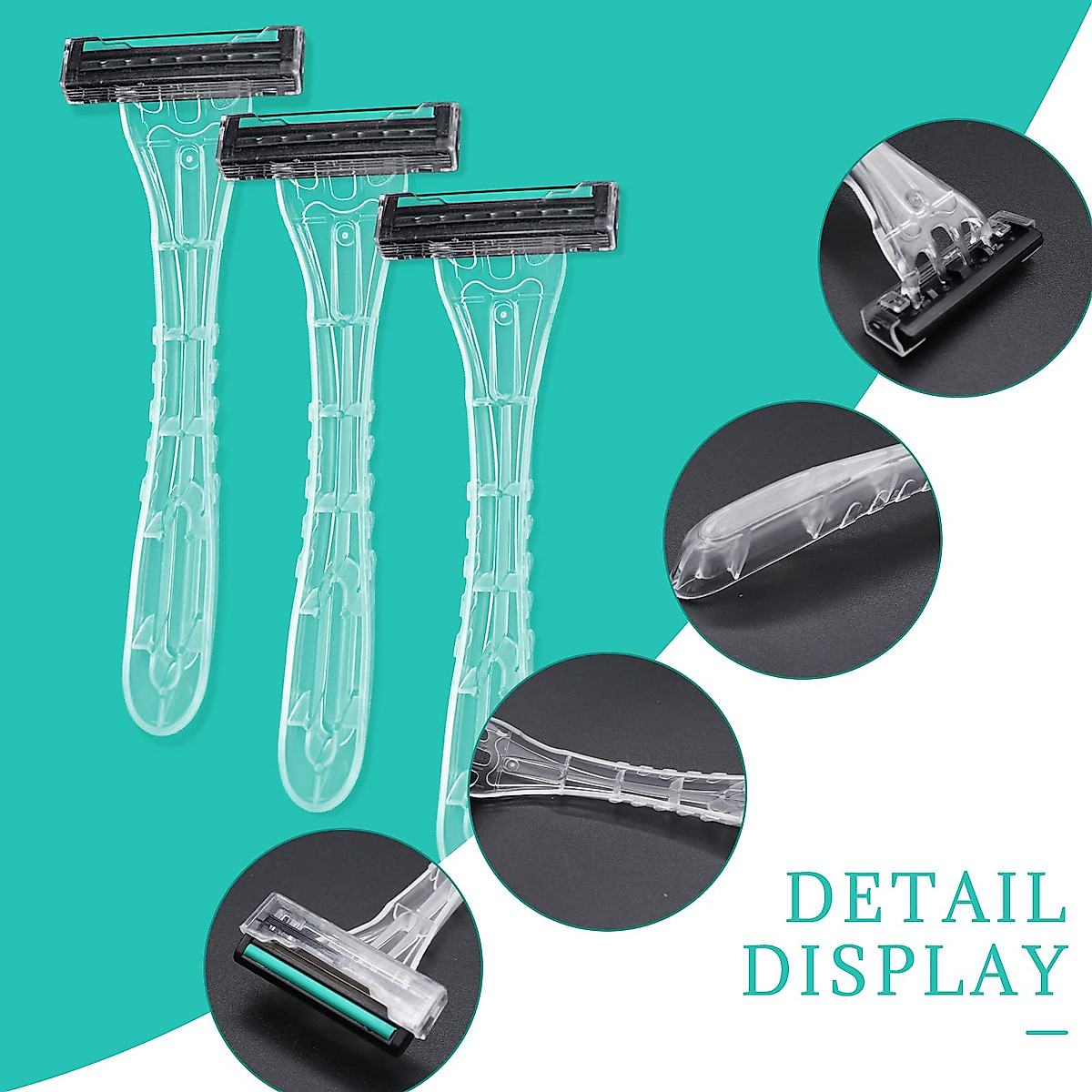 (100 Pack) Kheoxusa Disposable Razors,Disposable Razors For Women,Mens Disposable Razors,Bulk Razors Disposable Individually Wrapped for Men,Women and Lady,Multipurpose Individually Wrapped-Transparent White