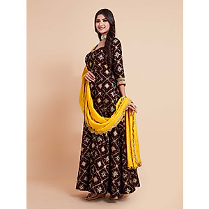 Indian Kurti for Womens Dupatta | Art Silk Woven Kurta Kurtis Tunic For Women Purple