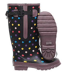 Jileon Extra Wide Calf Rain Boots - Ideal for Wide Feet, Ankles & Calves - Fit 16 to 23” Calves - Durable & Waterproof