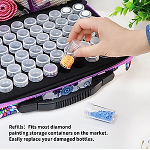 ZORETCO 30PCS Embroidery Diamond Painting Storage Containers Bead Organizer Jars with Lids for DIY Diamond Crafts Nail Art Glitter Seeds（Diamonds not Included）