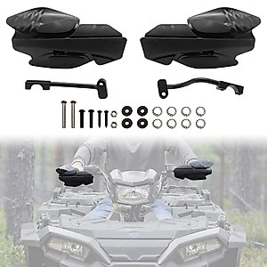 SAUTVS Handguards with Mount Brackets Kit for Polaris Sportsman Scrambler 400 450 570 850 XP 1000 2007-2024 Black Hand Guards Protector Accessories (2PCS, Replace #2876846, 2879380)