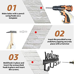 Towel Hooks Bathroom Towel Racks Holder Organizer, Metal Sandblasted Wall Mounted Coat Hooks for Clothing Robes Towels Bathroom Kitchen Entryway