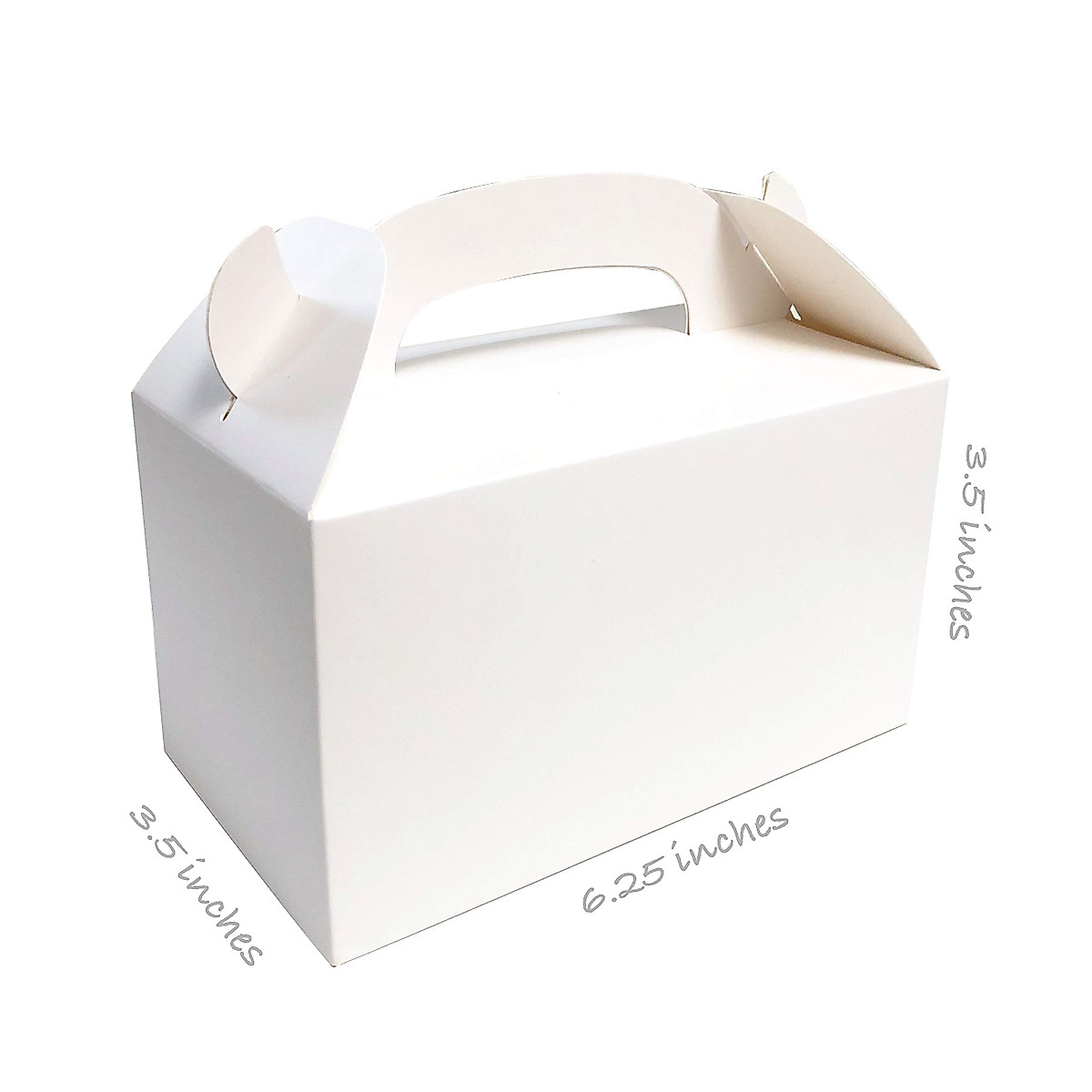 MintieJamie Treat Boxes Plain White Party Favor Boxes 6.25X3.5X3.5 inches Pack of 24pcs Premium Grade Party Supplies Boxes, Thicken Material Favor Boxes, Kids Goodie Box for Birthday, Shower, Events