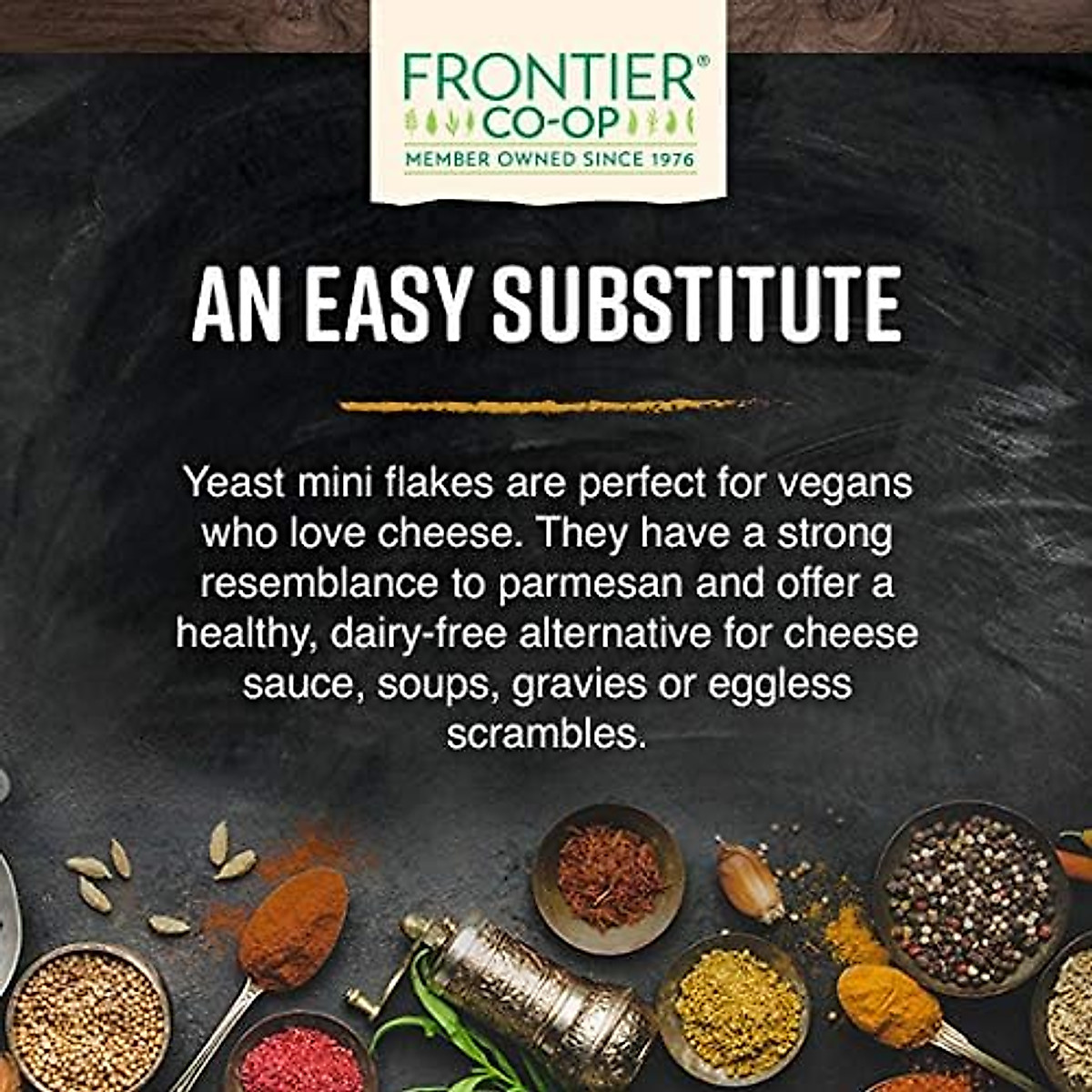 Frontier Nutritional Yeast Mini Flakes, 1-Pound Bulk Bag, Essential B Vitamins, Non-Irradiated, Kosher Yeast