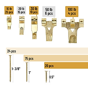 Mr. Pen- Picture Hanging Kit, 220pc, Picture Hangers, Nails for Hanging Pictures, Wall Hangers, Picture Hanging, Picture Hanging Hooks, Frame Hanging Hardware, Picture Hooks, Wall Hanging Kit