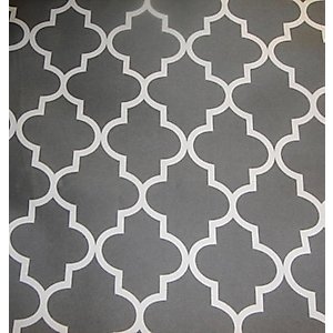 Upholstery Moroccan White on Grey Waterproof Outdoor Canvas Fabric 60" Wide NOT Fade Resistance, Water Resistance ONLY