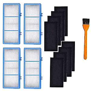 B-Life Total Type Purifier Air Filter Repalcement Parts For Homles AER1 HEPA Series HAPF30AT,HAP242-NUC,HAPF300AH-U4R,4 True Filter Replacement + 8 Carbon Booster Per Filters, White