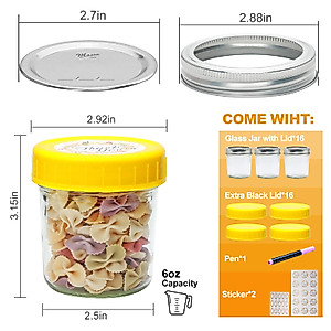 Brajttt Small Mason Jars 5 oz, Mini Canning Jar,16 pack Small Glass Jars with Regular Lids, Ideal for Jelly, Jam, Honey, Dessert, Spice