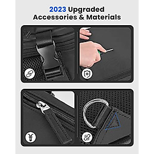 Snoffic Premium Travel Backpack, Carry on Backpack for Men Women Airline Approved, Black 17 Inch Carry-on Backpack, Waterproof Daypack Travel Essential for Work Business Hiking Traveling Gym Casual Bookbag (Black)