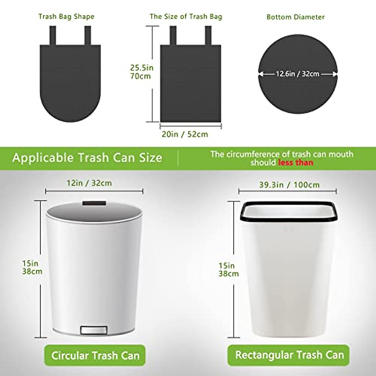 Songaa Garbage Bags 6 Gallon Trash Bags, Wastebasket Bin Liners 120 Count [Extra Thick] Rubbish Bags for Bathroom Bedroom Office Trash Can Black (6 Rolls)