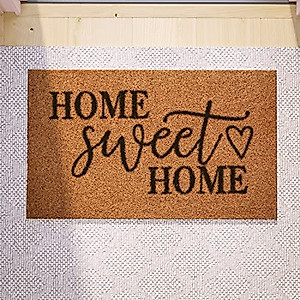 Flash Furniture Harbold Indoor/Outdoor Coir Doormat - Natural Background with Black Home Sweet Home Message - 18" x 30" - Non-Slip Backing