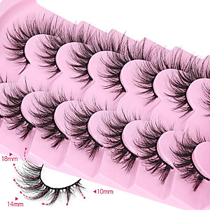 Fluffy Lashes Natural Look Cat Eye Faux Mink Lashes Wispy False Eyelashes Strip Lashes Pack by Zegaine