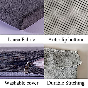 MICUSHION Piano Bench Cushion for Indoor Shoe Storage with Ties Non Slip Picnic Bench Pad for Kitchen Dining Table Seat