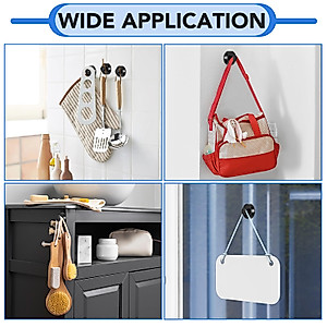 Dntorx Suction Cup Hooks for Shower, 2 Pack Black Shower Hooks Vacuum Suction Hooks Removable and Reusable Towel Hooks Suction Hooks for Shower, Bathroom, Kitchen, Tile, Glass Door, Mirror, Loofah