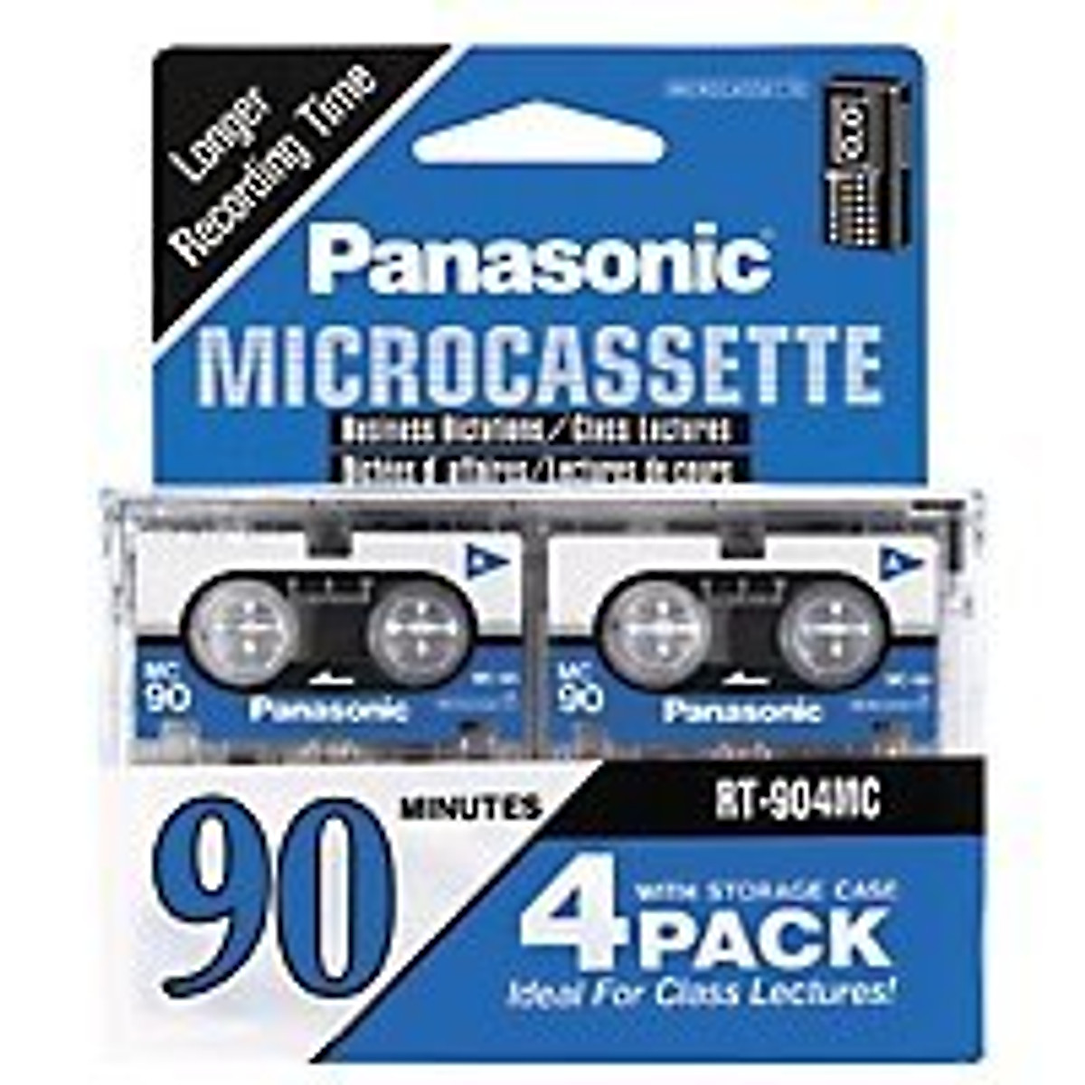 Panasonic 4 Pack Microcasssette RT-904MCW Tapes (90 minutes)