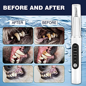 FHZRLP Dog Plaque Remover for Teeth,Dog Tooth Tartar Remover,5 Modes Pet Ultrasonic Tooth Cleaner, Dental Care Teeth Cleaning Kit, Teeth Cleaner for Large and Small Dogs