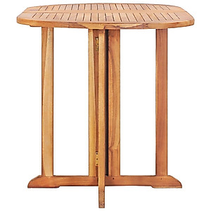 vidaXL Teak Wood Folding Butterfly Patio Dining Table 47.2" by 27.6" by 29.5" - Versatile Indoor/Outdoor Furniture, Weather Resistant, Seats Four