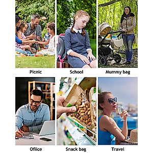 Yookee Home Neoprene Lunch Bag for Men, Black with Pocket, 12.5"L x 6.5"W x 12.5"H