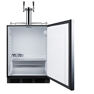 Summit 24 in Wide Built-In Kegerator, ADA Compliant Commercial - Built-in kegerator for use under ADA compliant counters with dual tap kit for two 1/6 kegs