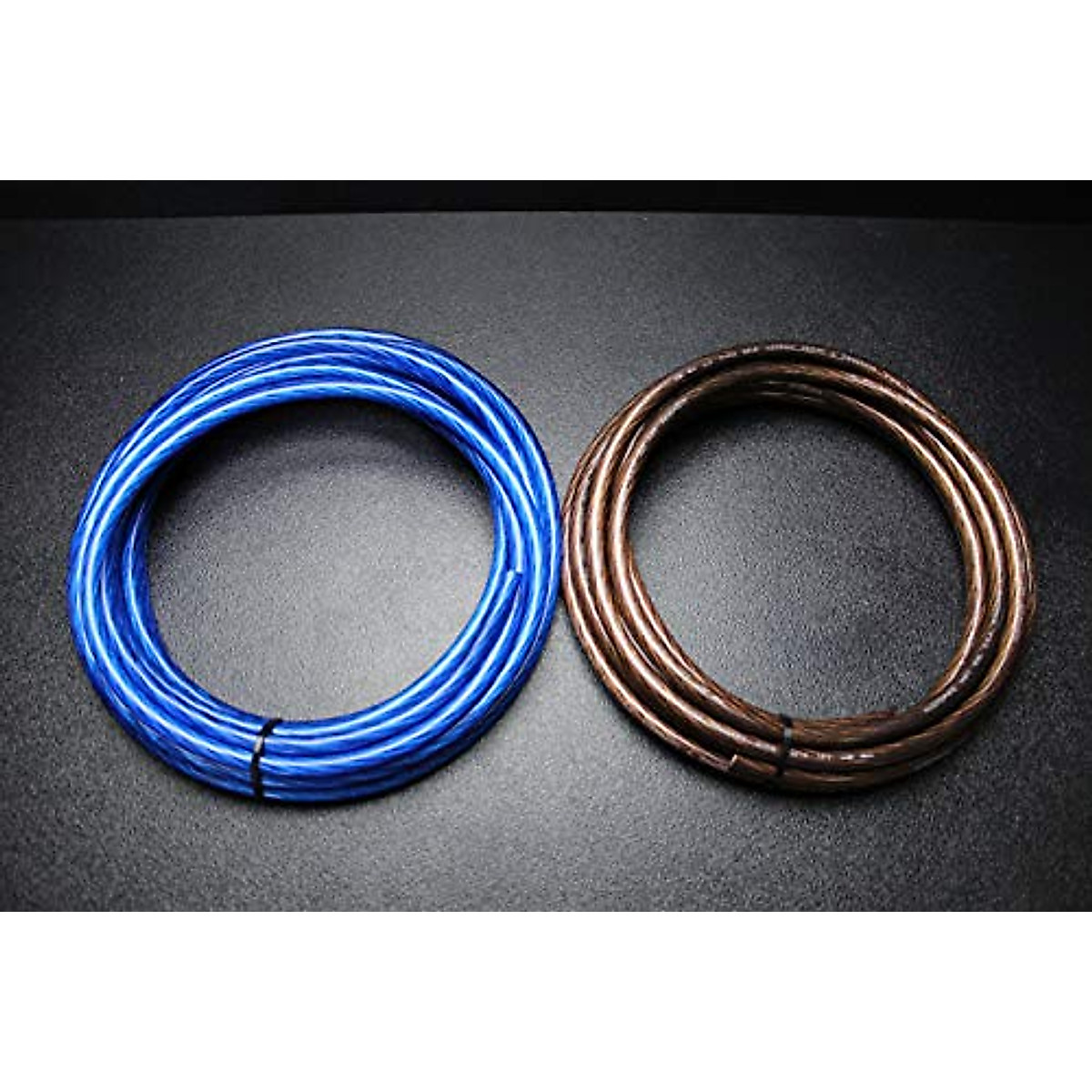 4 Gauge Wire 5 FT Blue 5FT Black Shiny Stranded Power Ground Cable AMP AWG