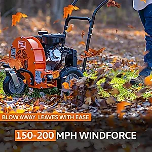 SuperHandy Walk Behind Leaf Blower, Wheeled Manual-Propelled, 7HP 212cc, 4 Stroke, Wind Force of 200 MPH / 2000 CFM at 3600RPM