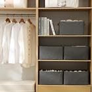 Fabric Storage Box with Handles Large Steel Frame Stackable Storage Shelf Baskets Foldable Collapsible Organizing Bin for Clothes, Toys etc 18.5"x11"x8"