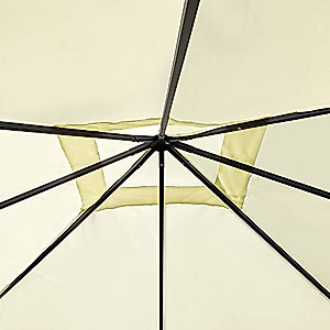 Outsunny 10' x 10' Patio Gazebo, Outdoor Gazebo Modern Canopy Shelter with Vents Roof and Steel Decorative Columns, for Garden, Lawn, Backyard and Deck