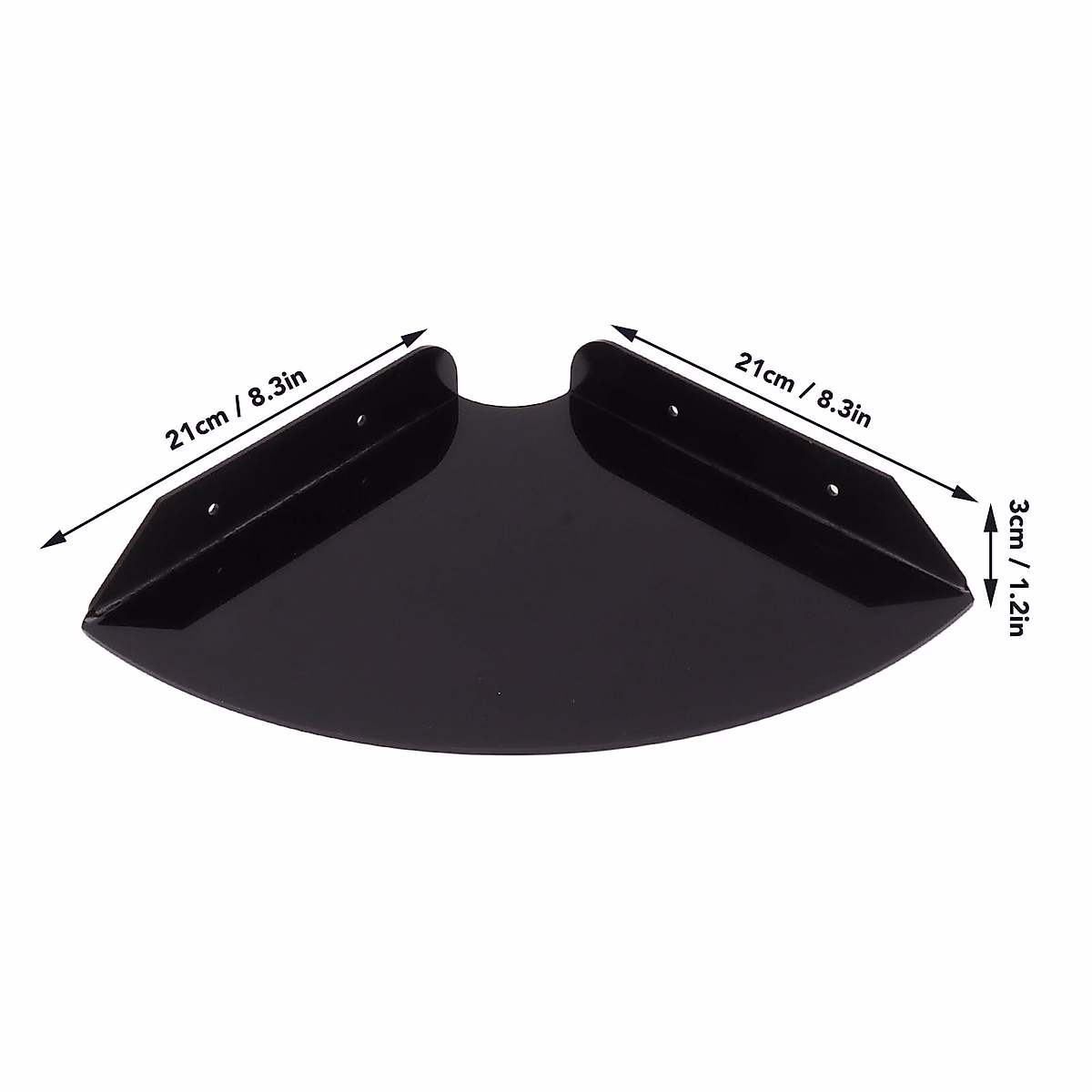 Corner Shelf, Wall Mount 2pcs High Strength Large Space Corner Wall Shelf Easy Installation Fashion for Bedrooms (Black)