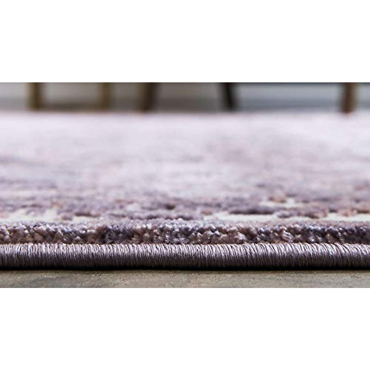 Unique Loom Aberdeen Collection Traditional Vintage Inspired Tone Textured Area Rug, 9 ft x 12 ft, Violet/Ivory